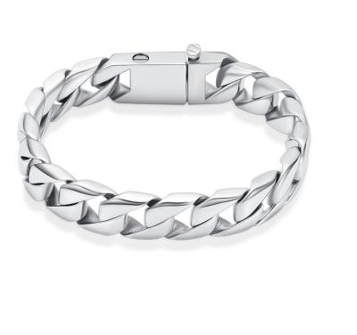 China Stainless Steel Men's Curb Chain Bracelet for Ashes Keepsake Picture Inlay Technology CNC for sale