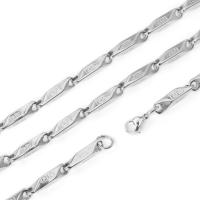 China Stainless Steel 4mm Width 55cm Thick Long Necklace Men Kpop Basic Accessory Music Club for sale