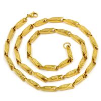 China Stainless Steel 4mm Width 55cm Thick Long Necklace Men Kpop Basic Accessory Music Club for sale
