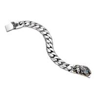 China 925 Sterling Silver Men's Fashionable High Sense Niche All Solid Turquoise Pixiu Bracelet for sale