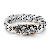 China 925 Sterling Silver Men's Fashionable High Sense Niche All Solid Turquoise Pixiu Bracelet for sale