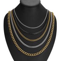 China Unisex Cuban Link Chain Necklace in Gold and Black Color Stainless Steel Jewelry for sale
