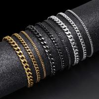 China Unisex Cuban Link Chain Necklace in Gold and Black Color Stainless Steel Jewelry for sale