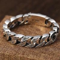 China Ethnic Style S925 Sterling Silver Ring Buckle Bracelet for Men's Domineer Personality for sale