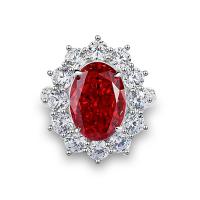 China Light Luxury Platinum Ring for Women High Carbon Diamond 8 Carat Blood Pigeon Egg Gem for sale