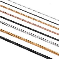 China Europe and US Cross-Border Necklace Titanium Steel Square Box Pendant Collarbone Chain for sale