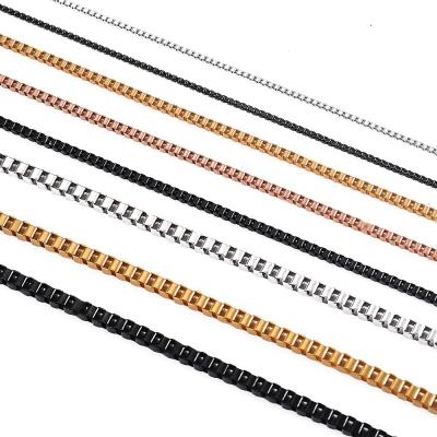 China Europe and US Cross-Border Necklace Titanium Steel Square Box Pendant Collarbone Chain for sale