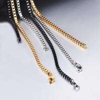 China Europe and US Cross-Border Necklace Titanium Steel Square Box Pendant Collarbone Chain for sale