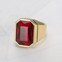 China European and American Fashion Smooth Square Gemstone Ring for Men's Creative Jewelry for sale
