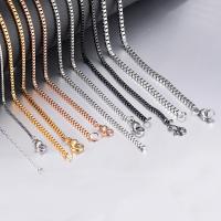 China Europe and US Cross-Border Necklace Titanium Steel Square Box Pendant Collarbone Chain for sale
