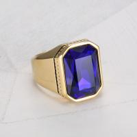 China European and American Fashion Smooth Square Gemstone Ring for Men's Creative Jewelry for sale