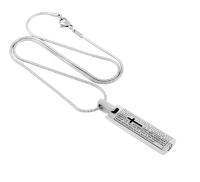 China Classic Style Stainless Steel Cross Bible Cremation Pendant Necklace for Human Ashes for sale