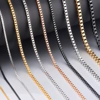 China Europe and US Cross-Border Necklace Titanium Steel Square Box Pendant Collarbone Chain for sale
