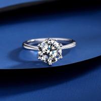 China Simple Style 2 Carat D Color Moissanite Engagement Ring with Classic Six Claw Design for sale