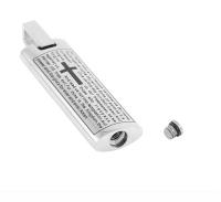 China Classic Style Stainless Steel Cross Bible Cremation Pendant Necklace for Human Ashes for sale