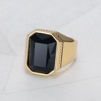 China European and American Fashion Smooth Square Gemstone Ring for Men's Creative Jewelry for sale