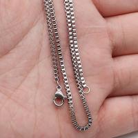 China Europe and US Cross-Border Necklace Titanium Steel Square Box Pendant Collarbone Chain for sale