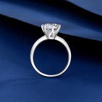 China Simple Style 2 Carat D Color Moissanite Engagement Ring with Classic Six Claw Design for sale