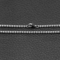 China Europe and US Cross-Border Necklace Titanium Steel Square Box Pendant Collarbone Chain for sale