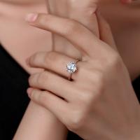 China Simple Style 2 Carat D Color Moissanite Engagement Ring with Classic Six Claw Design for sale