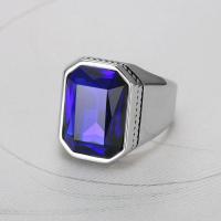 China European and American Fashion Smooth Square Gemstone Ring for Men's Creative Jewelry for sale
