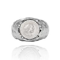 China 925 Sterling Silver Moon Goddess Ancient Coin Ring Queen Gold Bump Ins Wind Tide for sale