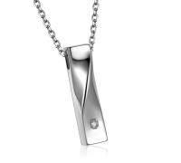 China Stainless Steel Memorial Jewelry Keepsake Necklace for Human Ashes Rose Gold Plated for sale