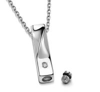 China Stainless Steel Memorial Jewelry Keepsake Necklace for Human Ashes Rose Gold Plated for sale