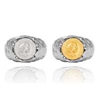 China 925 Sterling Silver Moon Goddess Ancient Coin Ring Queen Gold Bump Ins Wind Tide for sale