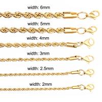 China Twisted Rope Necklace Collarbone Chain Stainless Steel Multi-spec Size Hip Hop Twist for sale
