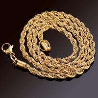 China Twisted Rope Necklace Collarbone Chain Stainless Steel Multi-spec Size Hip Hop Twist for sale
