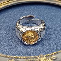 China 925 Sterling Silver Moon Goddess Ancient Coin Ring Queen Gold Bump Ins Wind Tide for sale