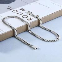 China Men's Sterling Silver Ring Set with CNC Inlay Technology and Hip Hop Cuba Long Chain for sale