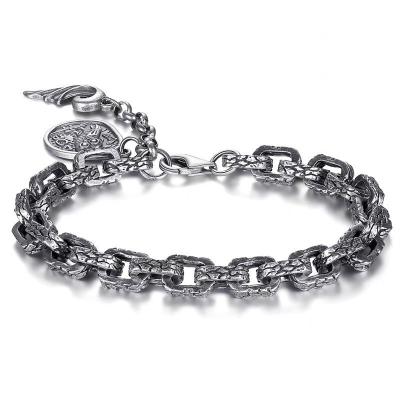 China Jewelry Main Material S925 Sterling Silver Personality Retro Imperious Crack Bracelet for sale