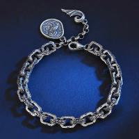 China Jewelry Main Material S925 Sterling Silver Personality Retro Imperious Crack Bracelet for sale