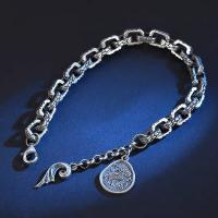 China Jewelry Main Material S925 Sterling Silver Personality Retro Imperious Crack Bracelet for sale