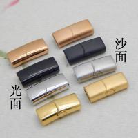 China Stainless Steel Magnet Buckle Flat Rectangular Design for Leather Cord Bracelet Safety for sale