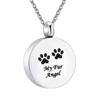 China Stainless Steel Cremation Round Urn Necklace for Men's and Women's Ashes Jewelry for sale