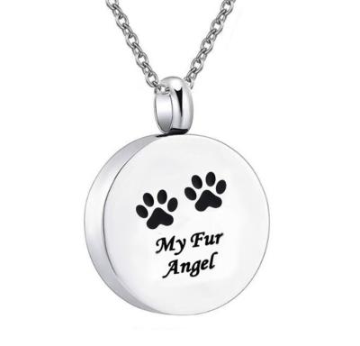 China Stainless Steel Cremation Round Urn Necklace for Men's and Women's Ashes Jewelry for sale