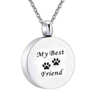China Stainless Steel Cremation Round Urn Necklace for Men's and Women's Ashes Jewelry for sale