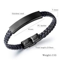 China Picture-Perfect Vintage Black Braided Stainless Steel Men's Bracelet in Simple Geometry for sale