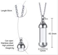 China Can Open Hollow Tube Pendants For Women Men Ashes Cremation Memorial Necklace Stainless Steel Unisex Jewelry 20