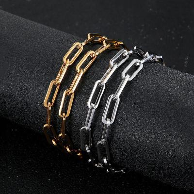 China Women's Retro Paper Clip Choker Long Cross Chain Titanium Steel Collarbone Necklace for sale