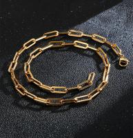 China Women's Retro Paper Clip Choker Long Cross Chain Titanium Steel Collarbone Necklace for sale