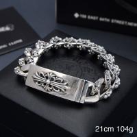 China Smooth Stripes and Full Floral Thai Silver Men's Hand Bracelet S925 Sterling Silver for sale