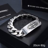 China Smooth Stripes and Full Floral Thai Silver Men's Hand Bracelet S925 Sterling Silver for sale