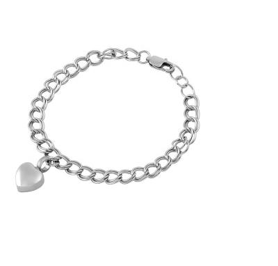 China Stainless Steel Keepsake Memorial Cremation Bangle Heart Charm Urn Bracelet for Women for sale