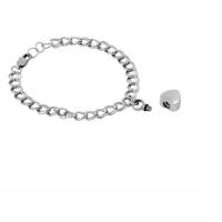 China Stainless Steel Keepsake Memorial Cremation Bangle Heart Charm Urn Bracelet for Women for sale