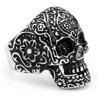 China European and American Stainless Steel Skull Ring for Men's Engagement Bands or Rings for sale