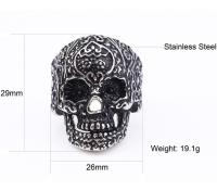 China European and American Stainless Steel Skull Ring for Men's Engagement Bands or Rings for sale